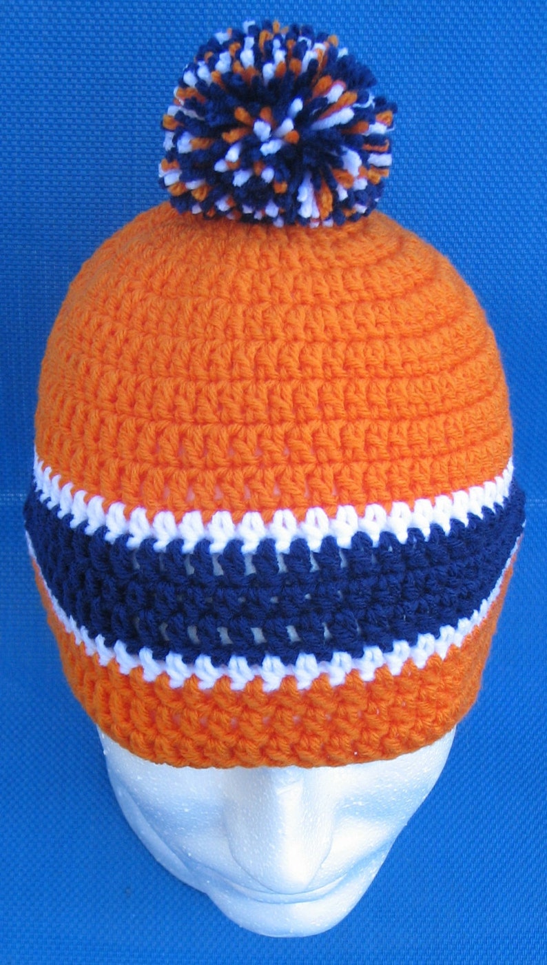 Denver Broncos Crocheted Skull Cap Beanie Game Day Gear - Etsy