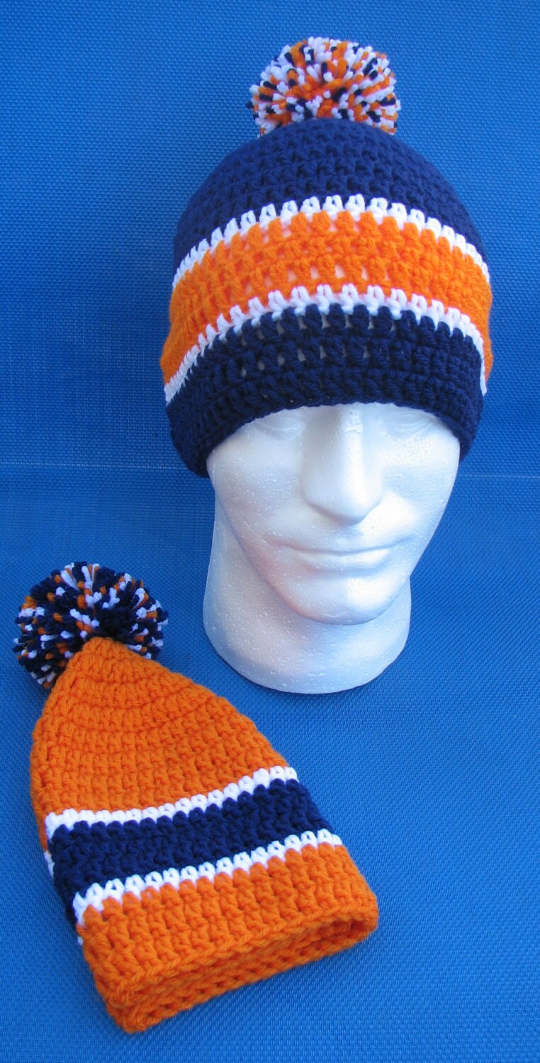Denver Broncos Crocheted Skull Cap Beanie Game Day Gear - Etsy