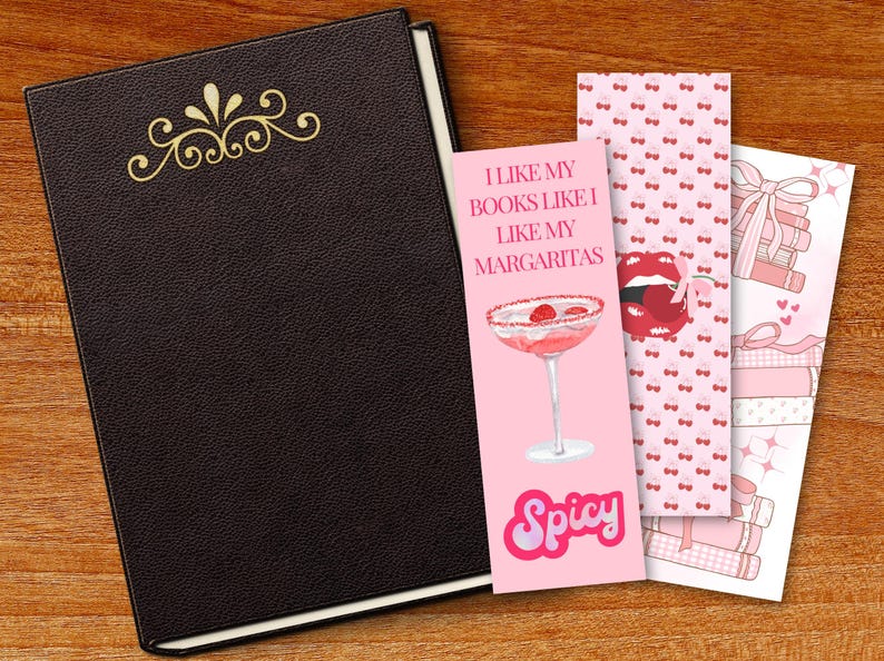 Romantic Soft Pink Bookmark, One Single Bookmark, Valentine Halloween ...