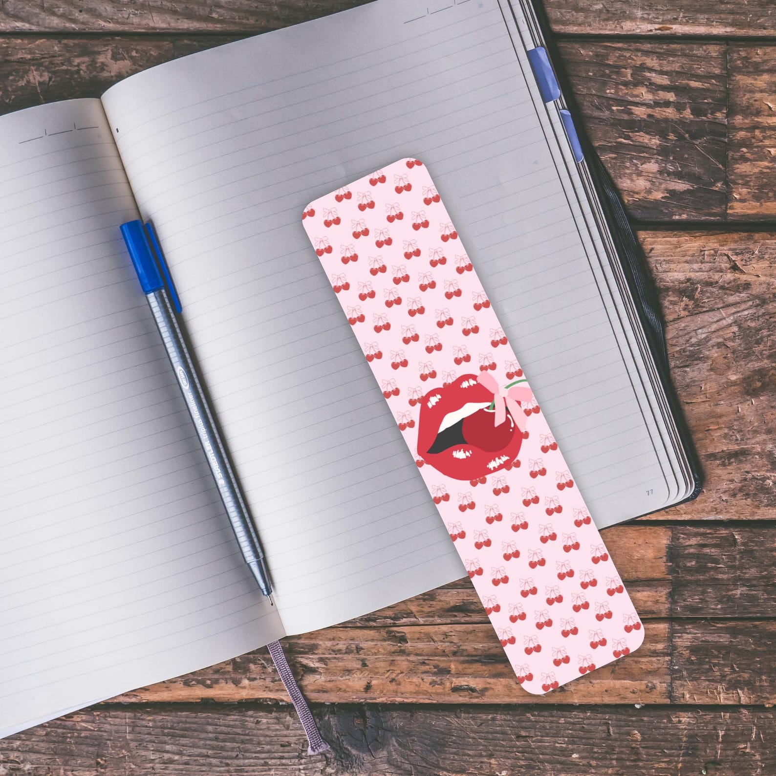 Romantic Soft Pink Bookmark, One Single Bookmark, Valentine Halloween ...