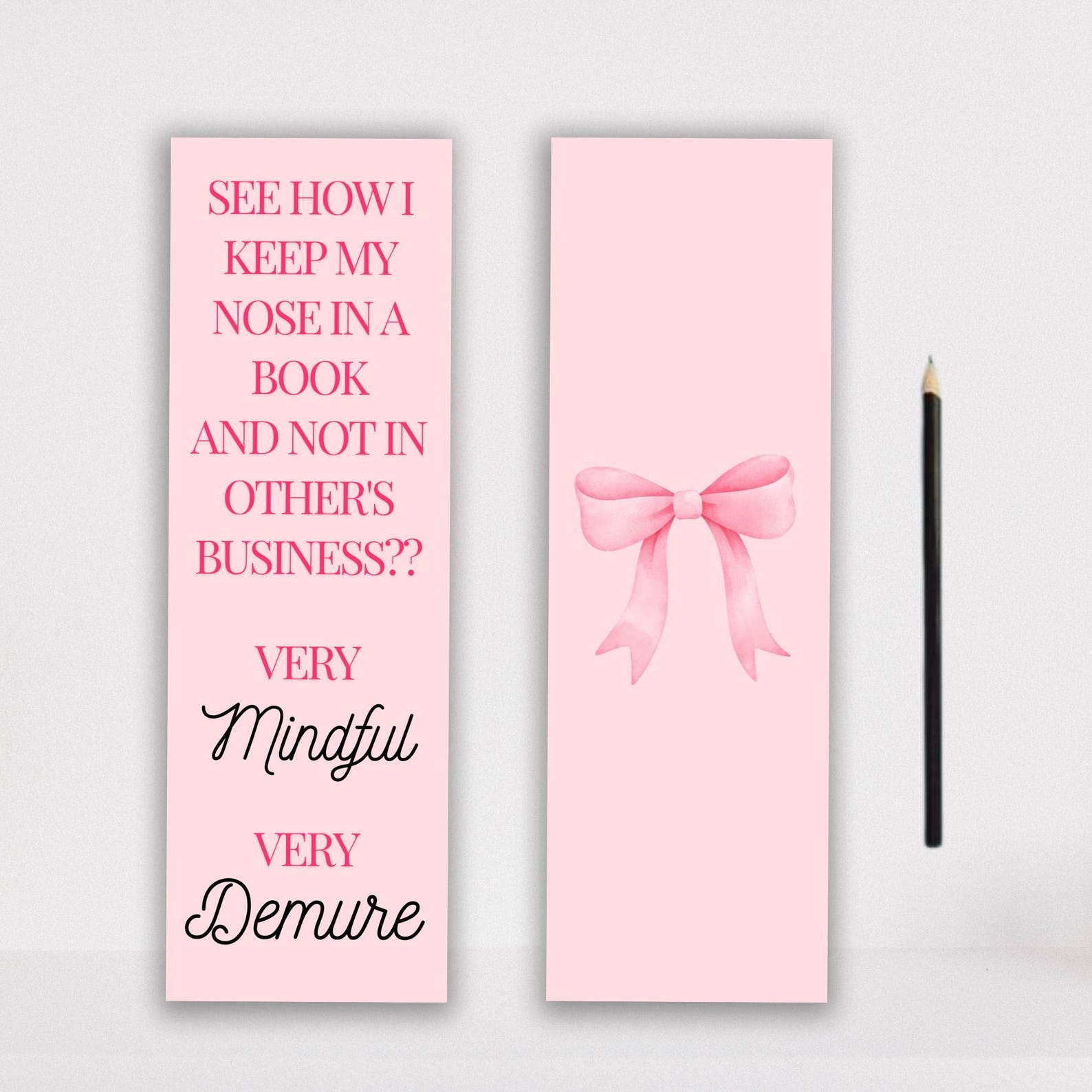 Romantic Soft Pink Bookmark, One Single Bookmark, Valentine Halloween ...