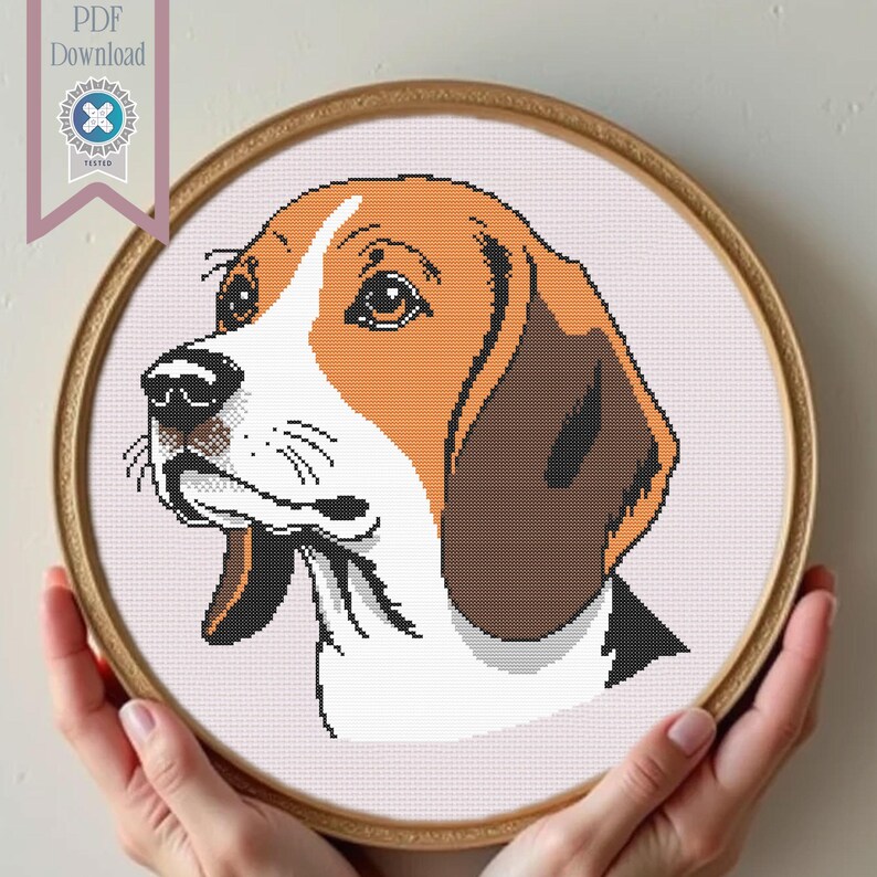 Beagle Cross Stitch Pattern for Kids Room Instant PDF Download ...