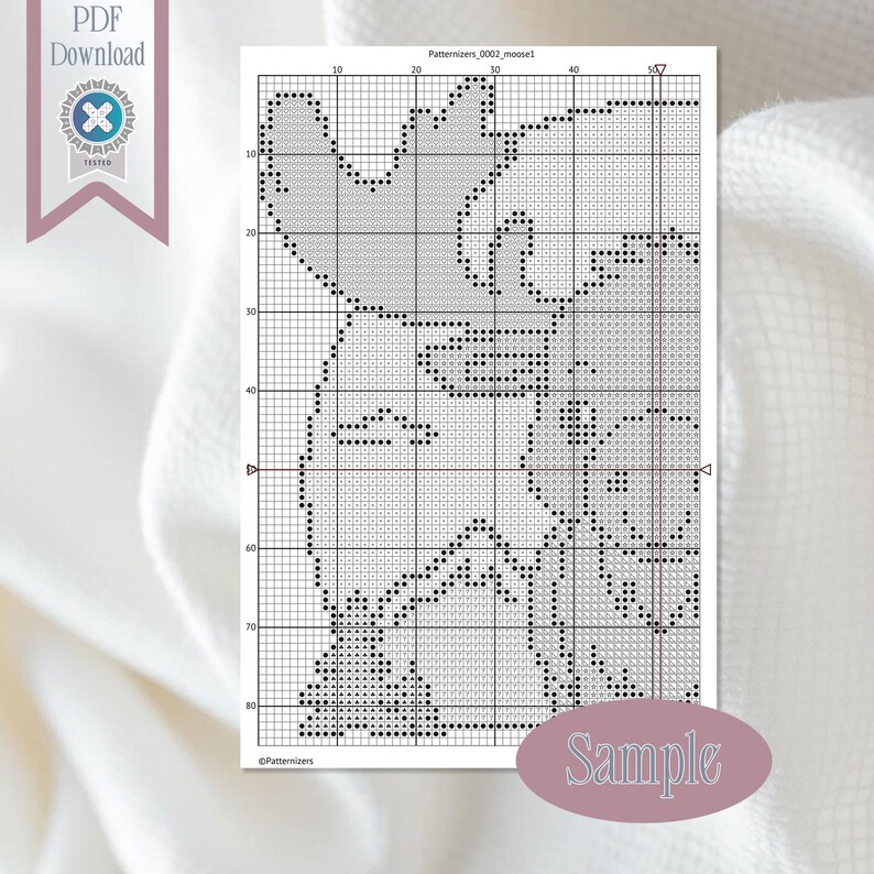 Moose Cross Stitch Pattern for Kids Room Instant PDF Download | Counted ...