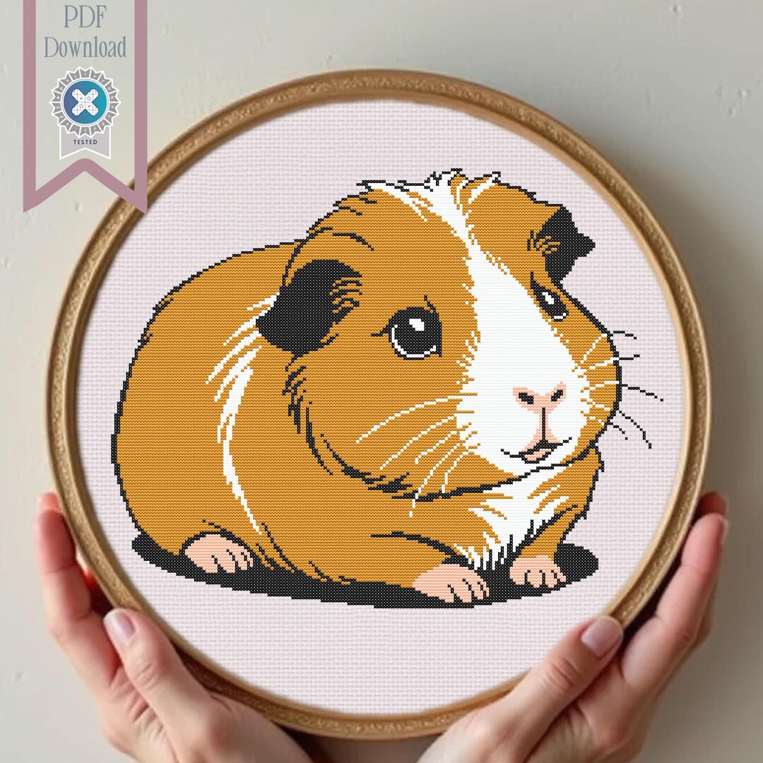 Guinea Pig Cross Stitch Pattern for Kids Room Instant PDF Download ...