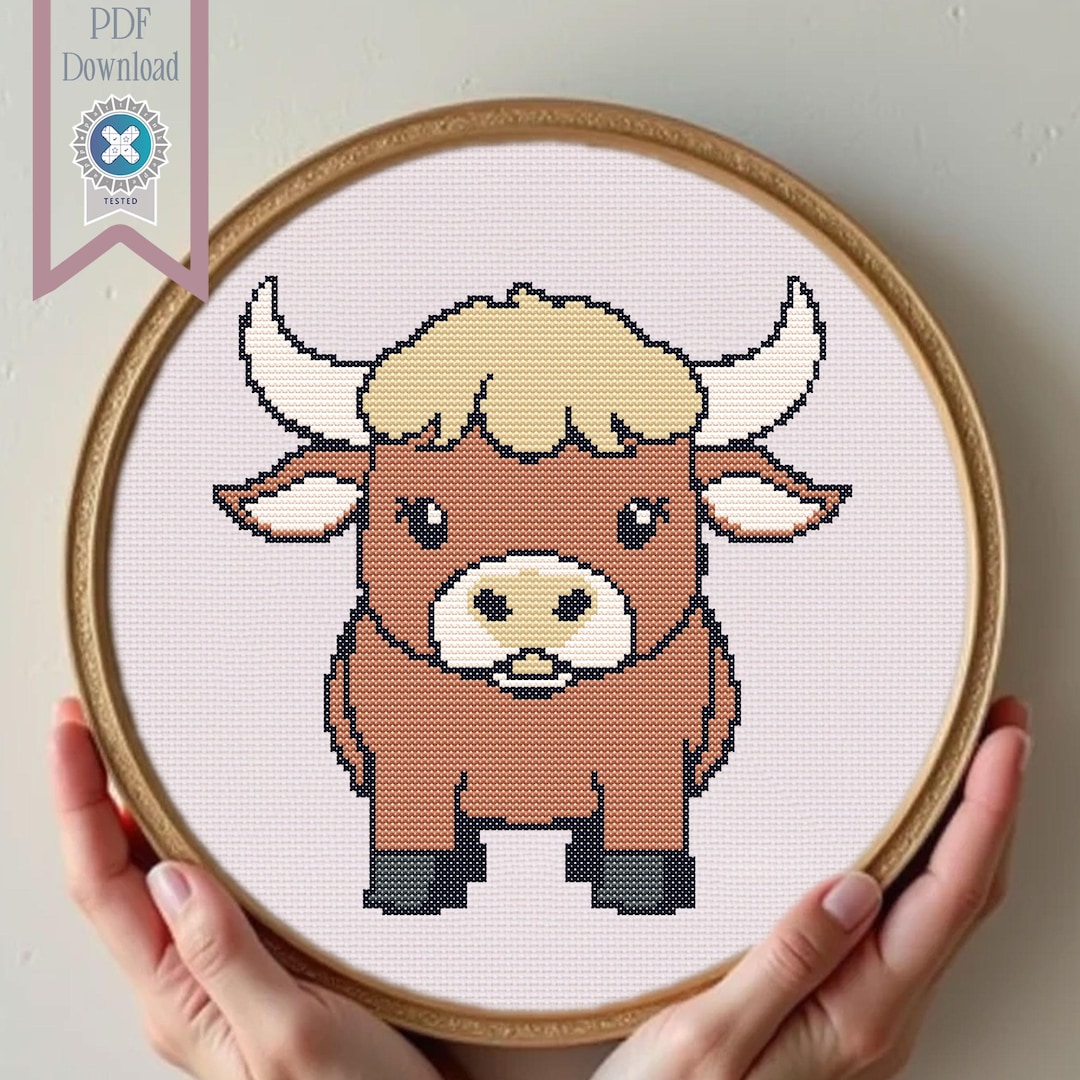 Ox Cross Stitch Pattern | Kids Room Decor (PDF Pattern) - Etsy