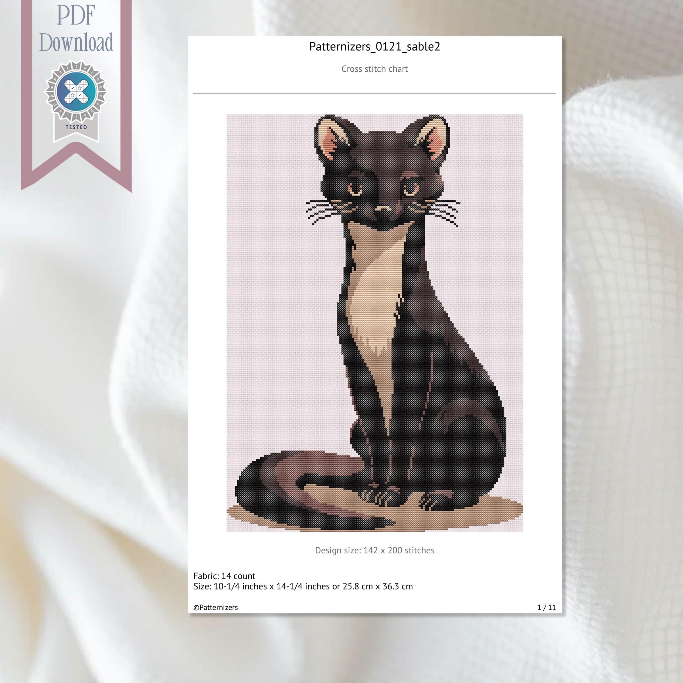Sable Cross Stitch Pattern for Kids Room Instant PDF Download | Counted ...
