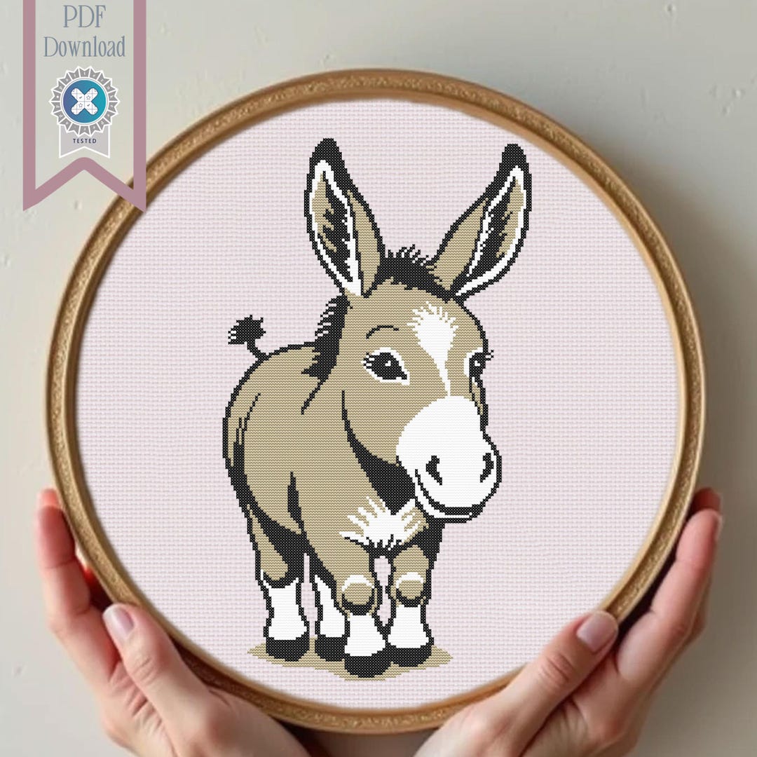Donkey Cross Stitch Pattern: Kids Room Decor (PDF Pattern) - Etsy