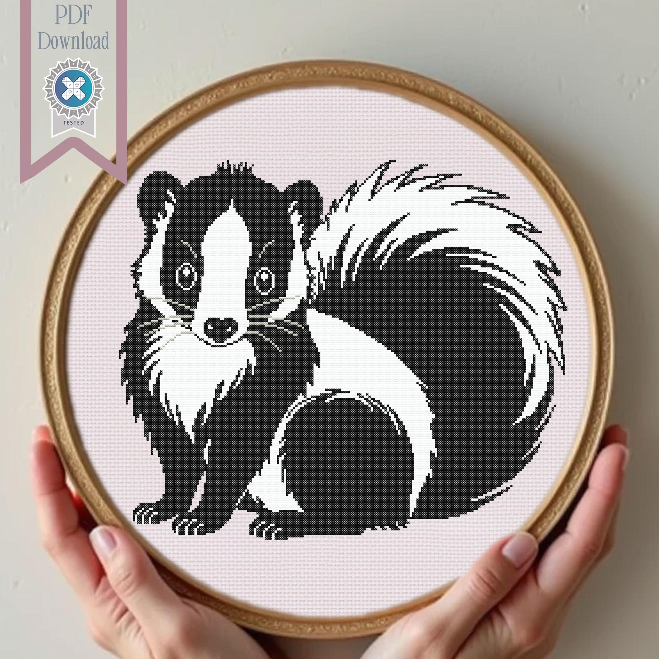 Skunk Cross Stitch Pattern for Kids Room Instant PDF Download | Counted ...