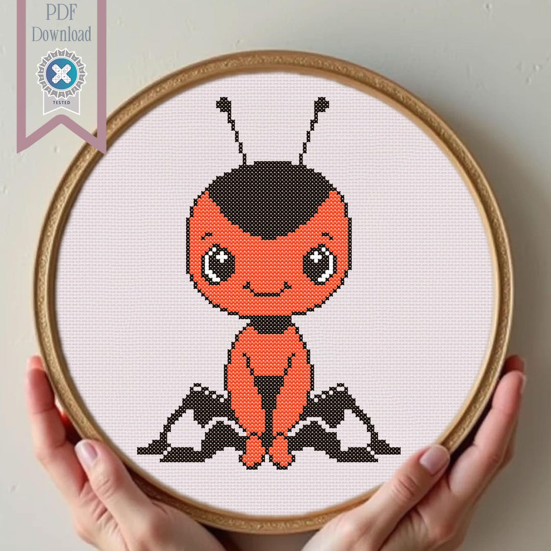 Ant Cross Stitch Pattern for Kids Room Instant PDF Download | Counted ...