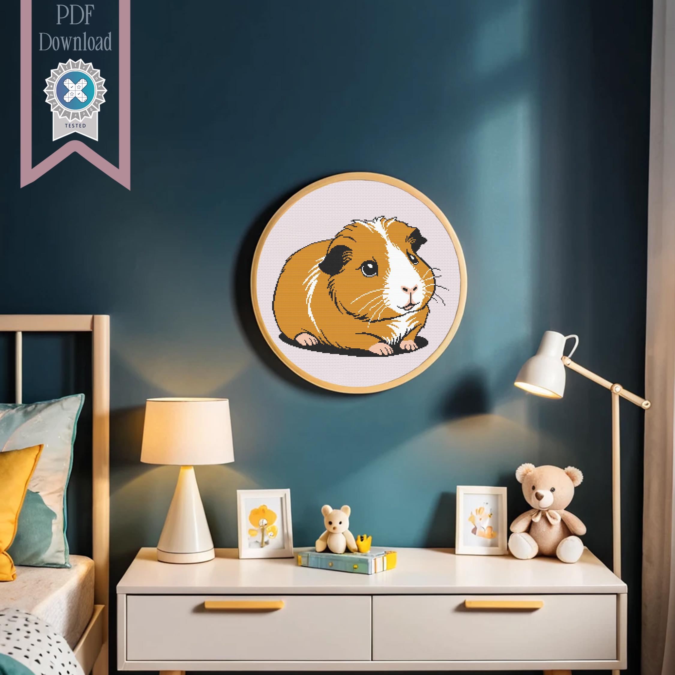 Guinea Pig Cross Stitch Pattern for Kids Room Instant PDF Download ...