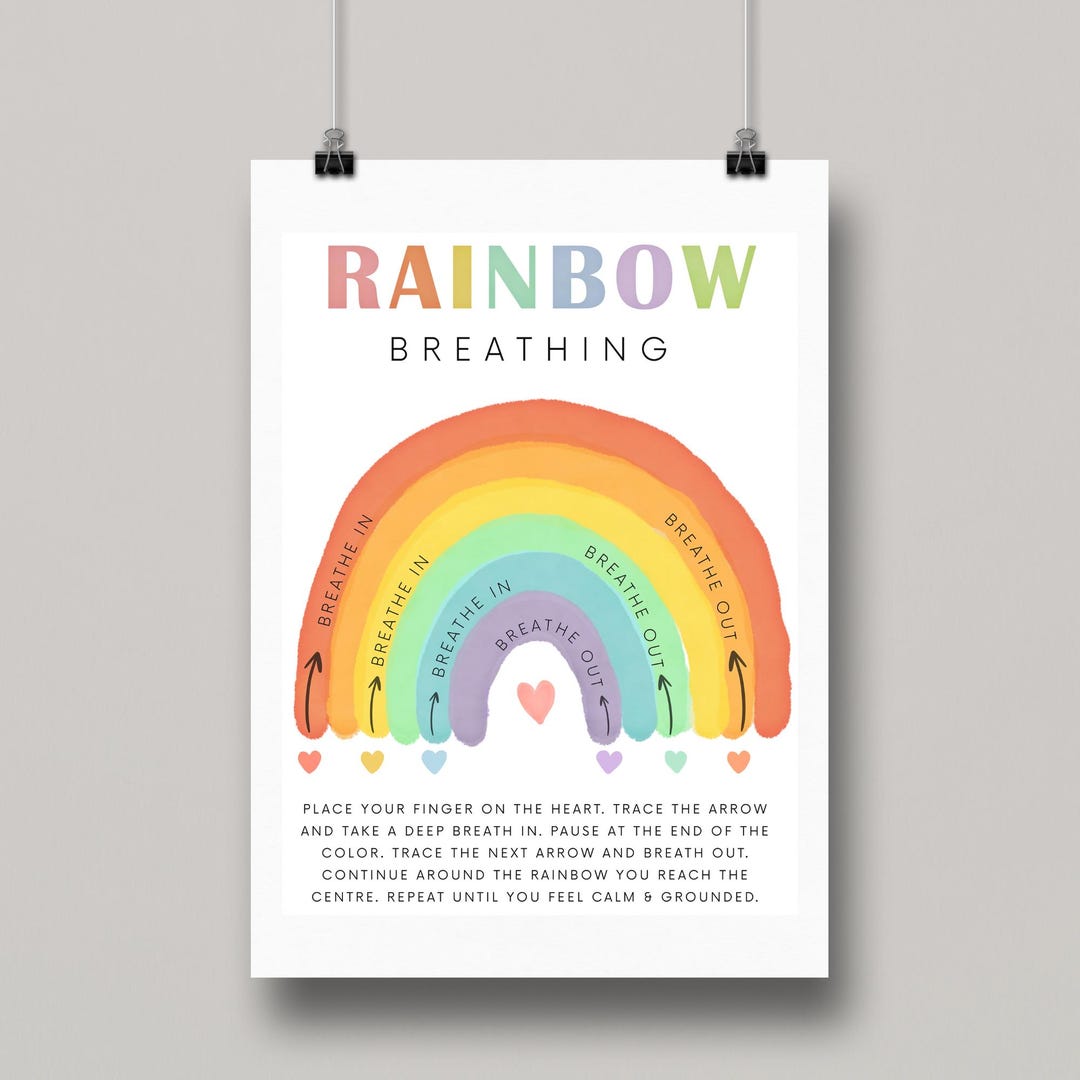Rainbow Breathing Poster | Mindful Breathing Exercise | Calm Corner ...
