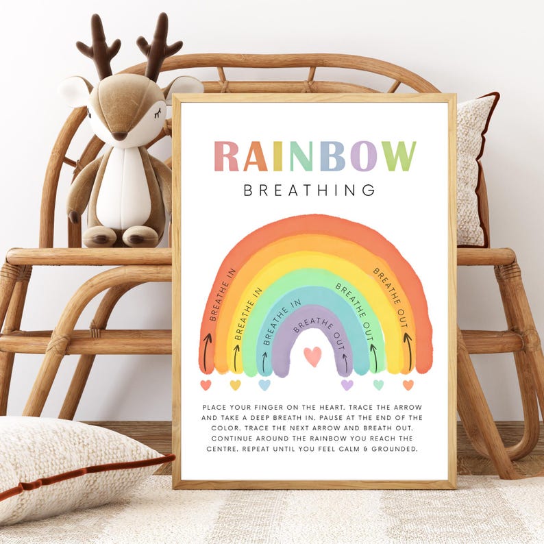 Rainbow Breathing Poster | Mindful Breathing Exercise | Calm Corner ...