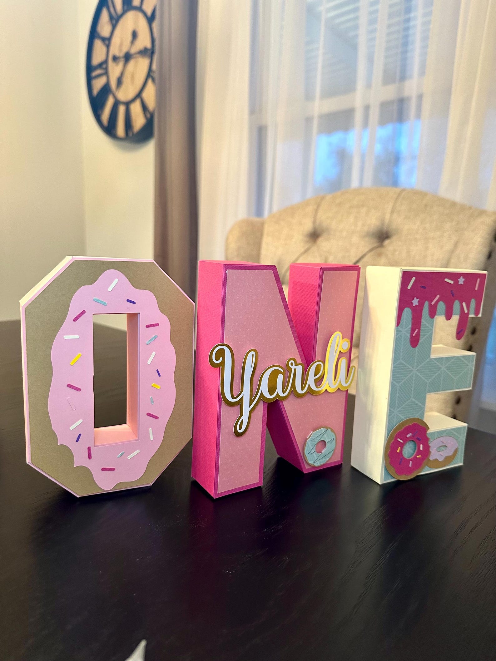 Custom 3D Letters, Party Favors, First Birthday, Donut Birthday, 3d ...