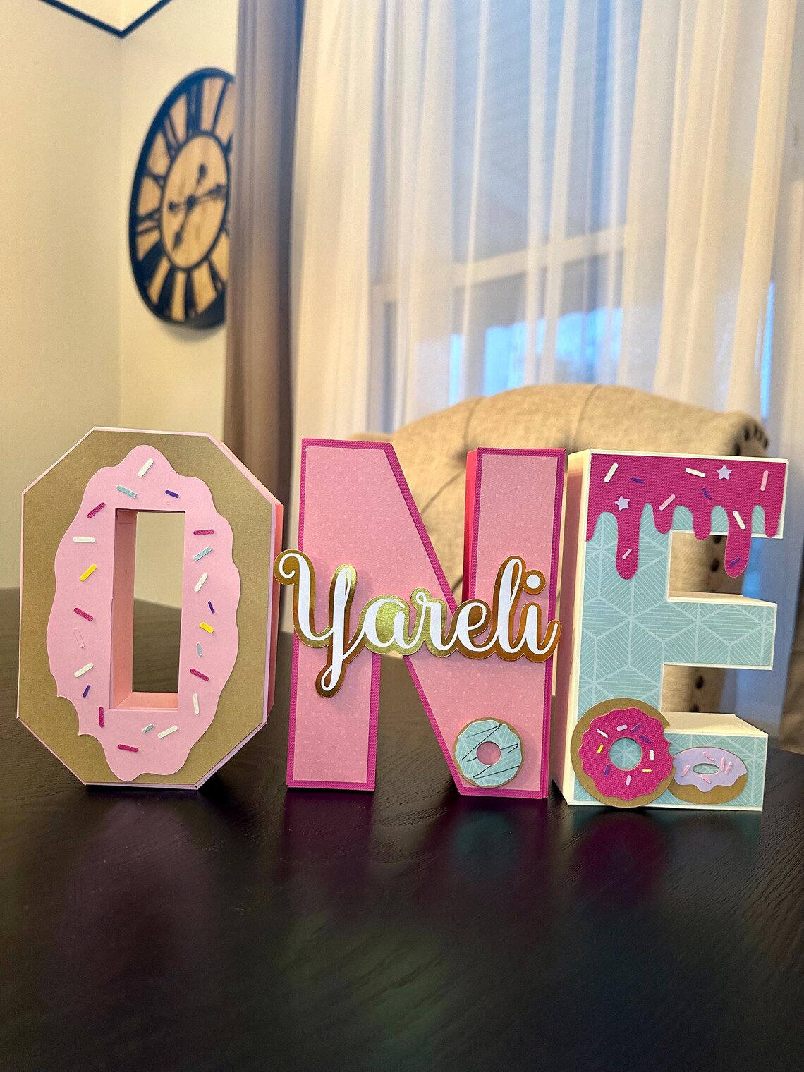 Custom 3D Letters, Party Favors, First Birthday, Donut Birthday, 3d ...