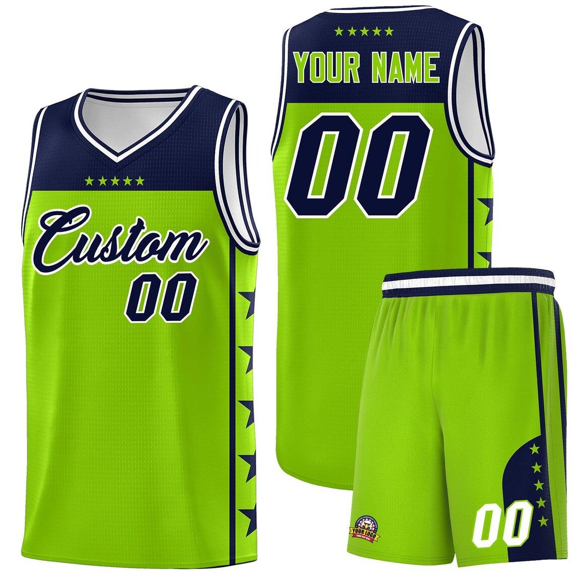 Custom Basketball Uniform Set. Personalized Jersey and Shorts ...