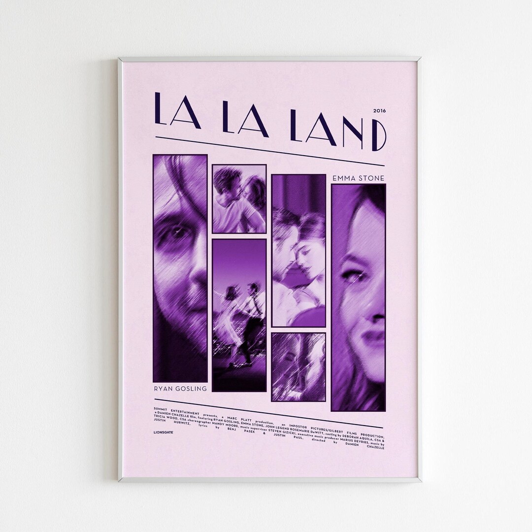 La La Land Poster, La La Land Print, La La Land Wall Art, Modern Movie ...
