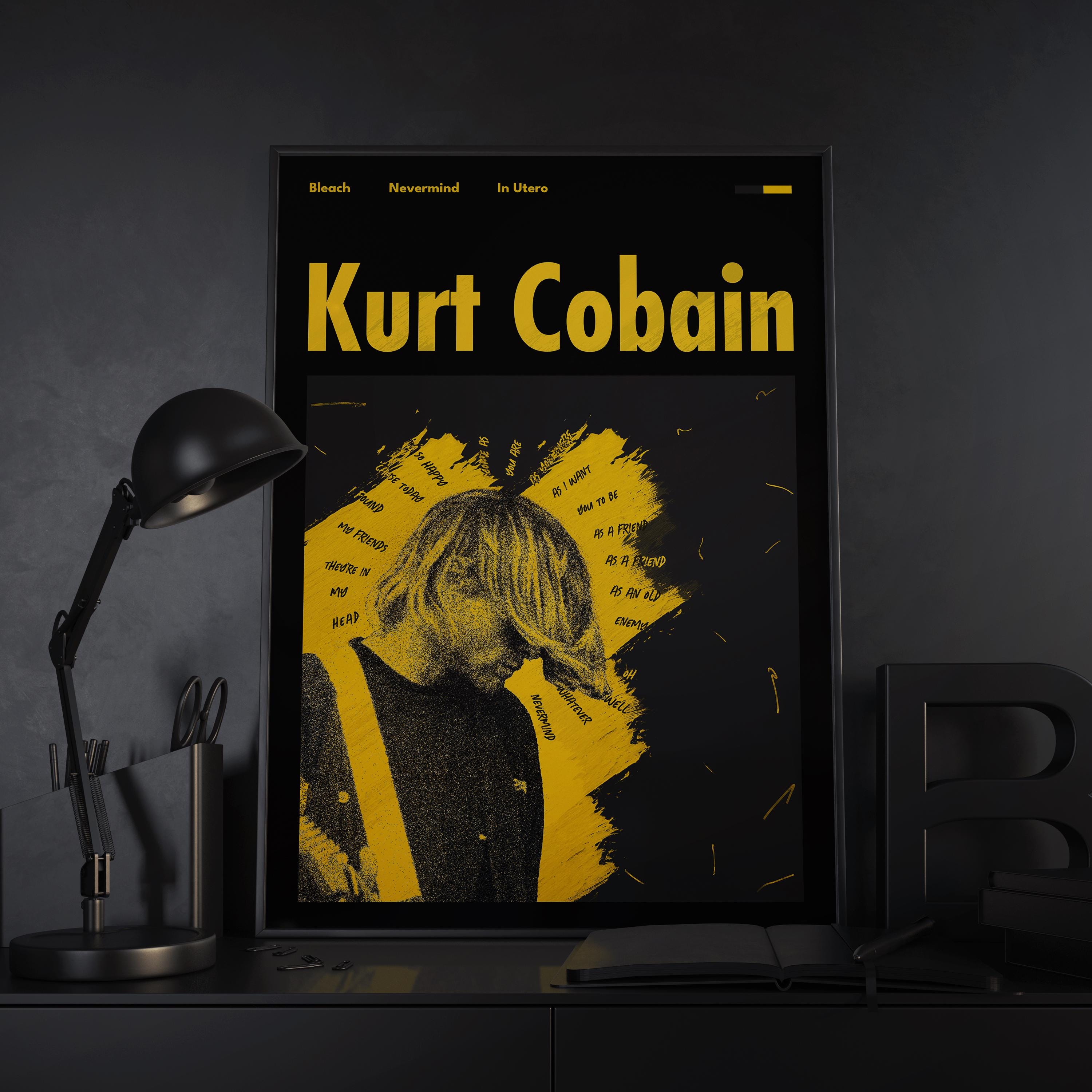 Kurt Cobain Poster, Kurt Cobain Wall Art, Music Poster, Wall Decor ...