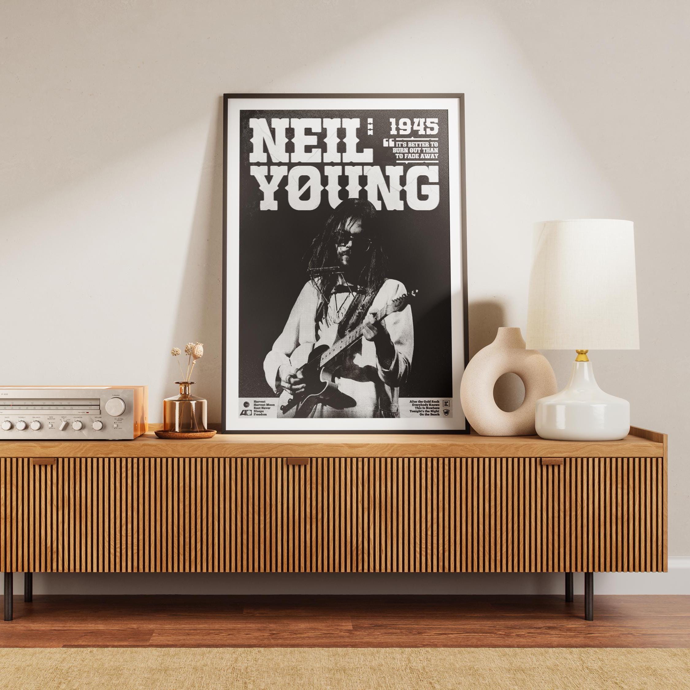 Neil Young Poster, Vintage Music Poster, Modern Design Wall Art, Wall ...
