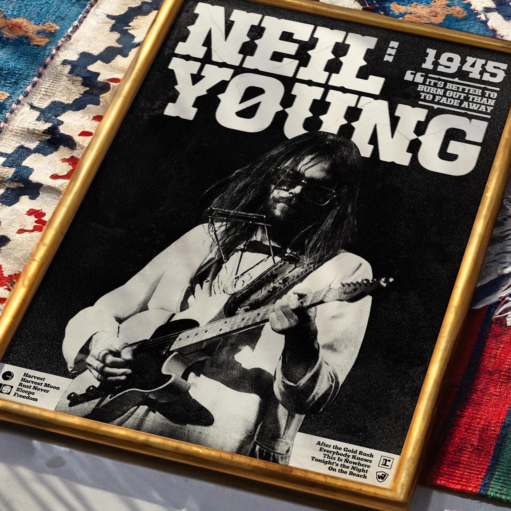 Neil Young Poster, Vintage Music Poster, Modern Design Wall Art, Wall ...