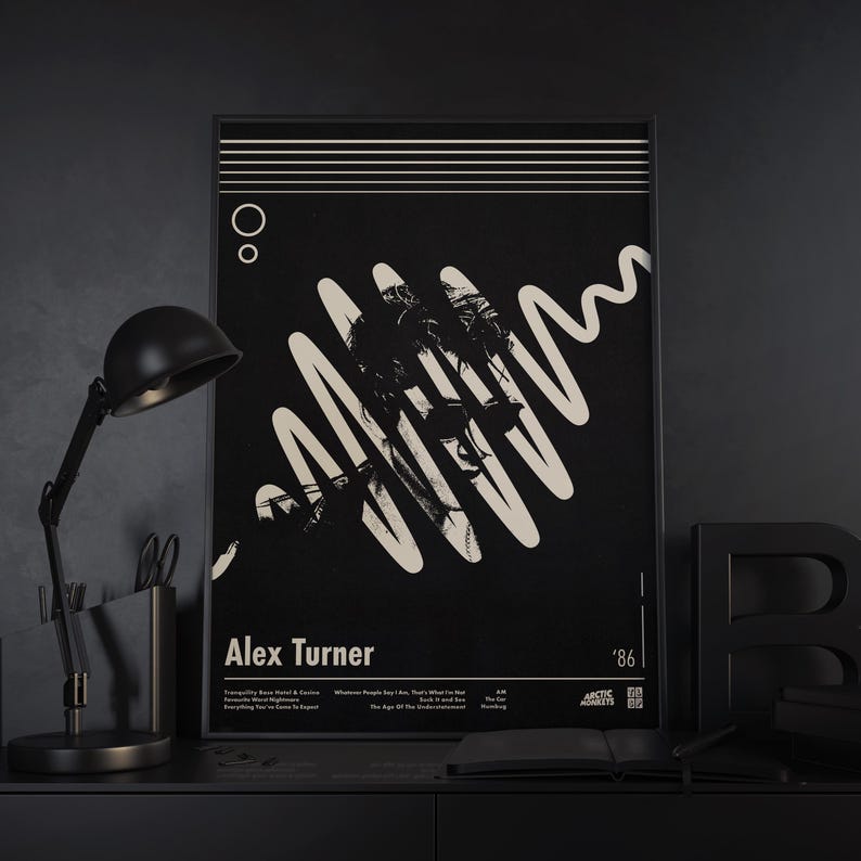 Alex Turner Poster, Arctic Monkeys Poster, Alex Turner Minimalist Wall ...