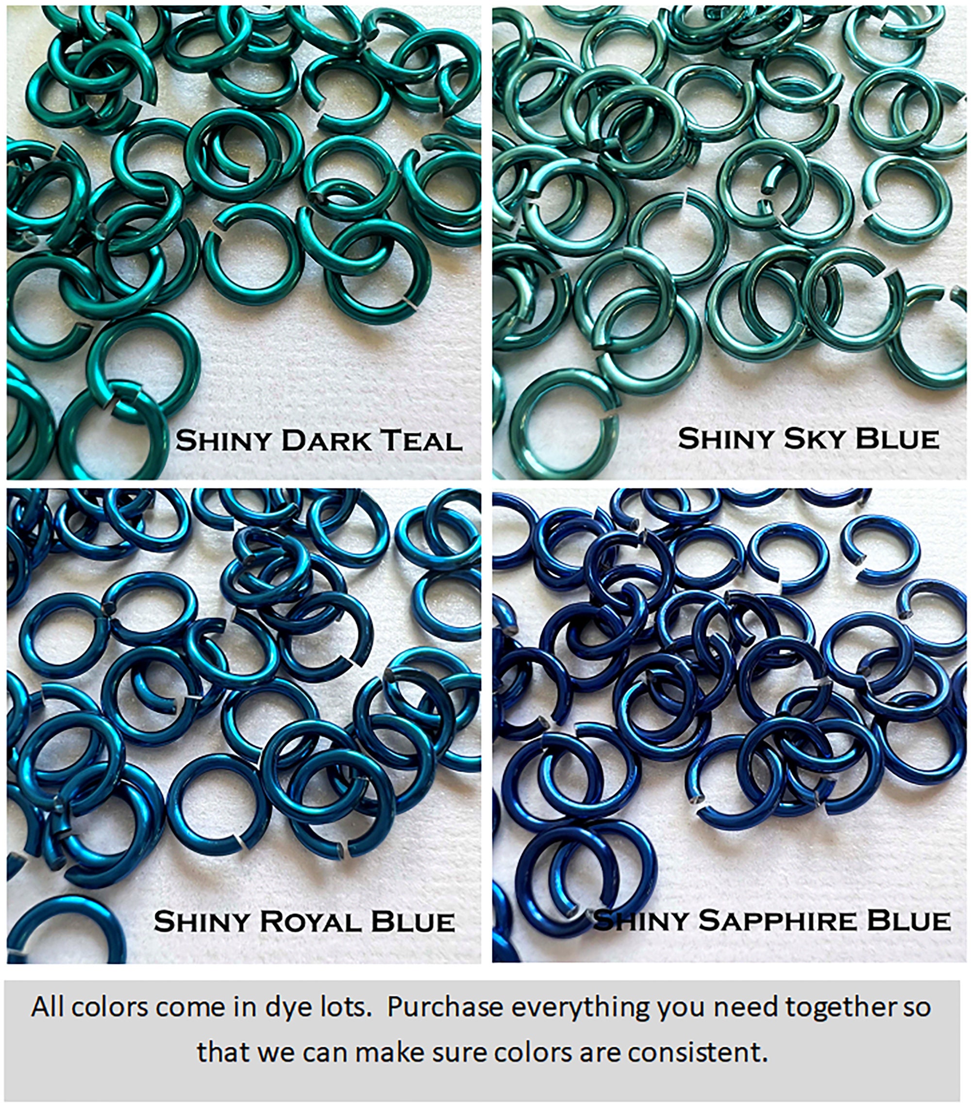 20g 1/8 AWG Jump Rings SHINY Anodized Aluminum Saw Cut - Etsy