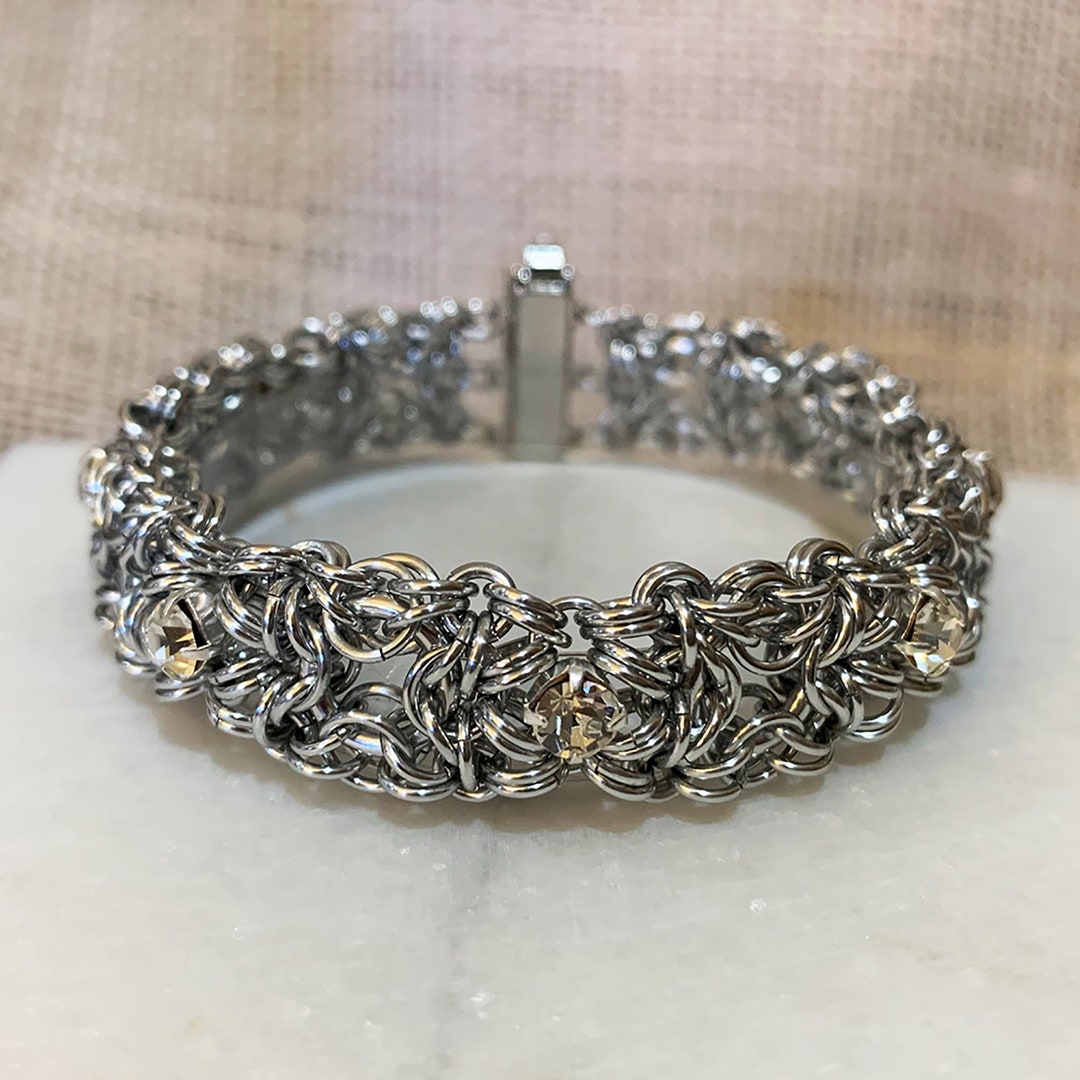 Celtic Labyrinth Chainmaille Preciosa Rhinestone Bracelet Kit With ...