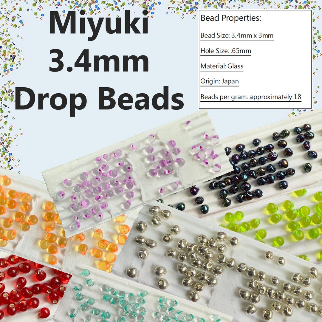 Miyuki Drop Beads 3.4mm (10 Gram Package) - Etsy