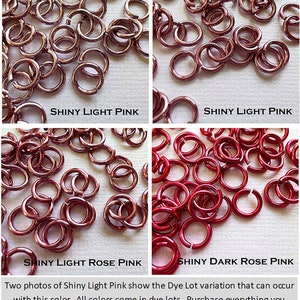 20g 1/8 AWG Jump Rings SHINY Anodized Aluminum Saw Cut ID: 3.4MM Choose ...