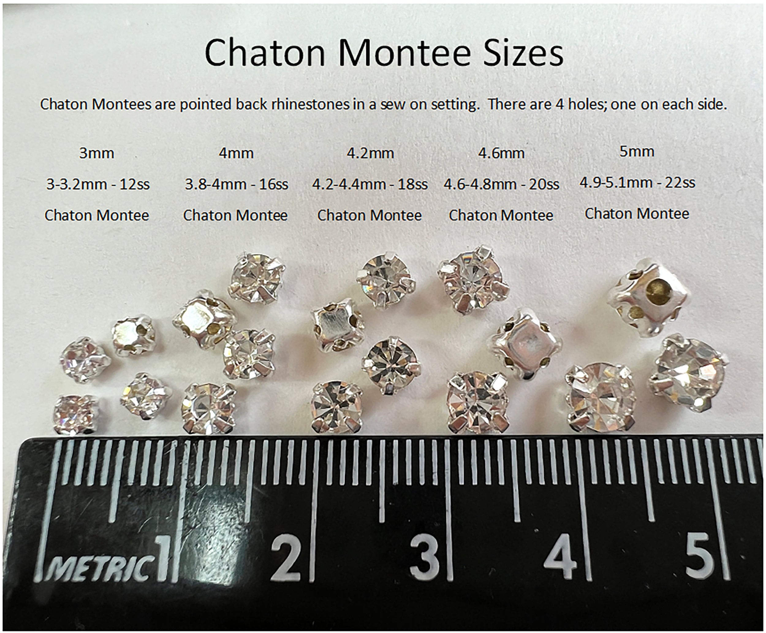 Chaton Montees Glass 4mm (16ss)- Choose Color & Quantity - Etsy