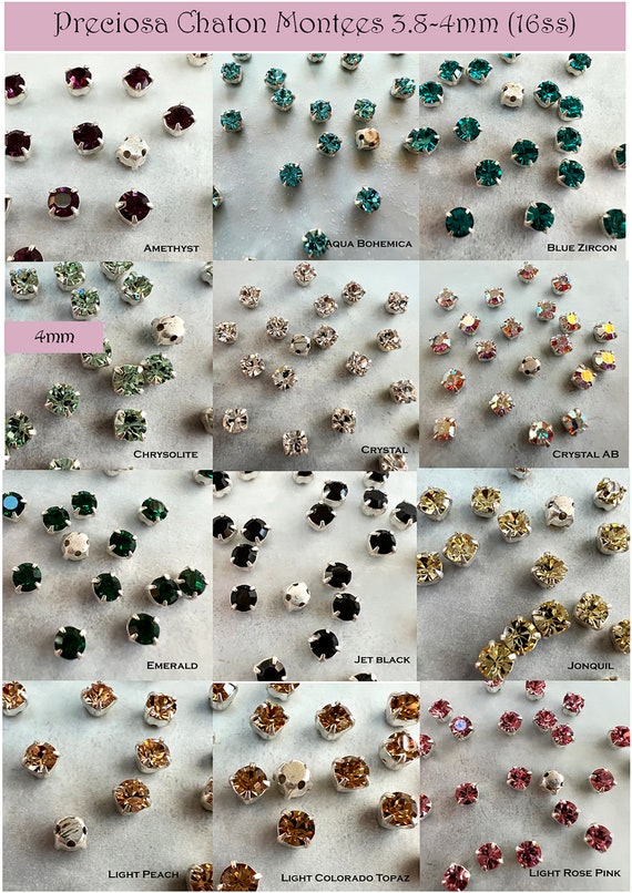 Preciosa Chaton Montees sew On 3.8-4mm - Etsy