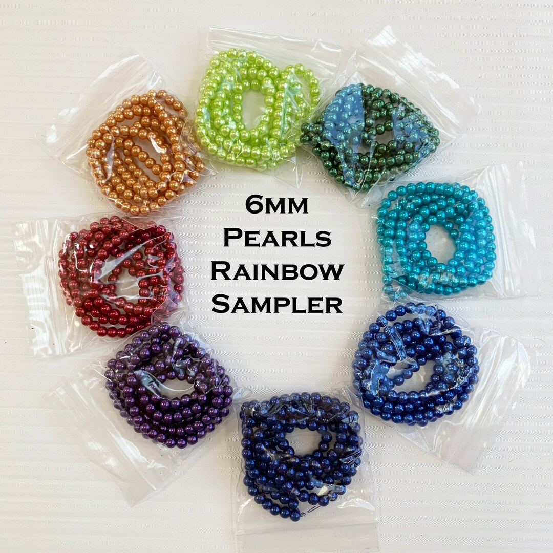 6mm Glass Pearls Rainbow Assortment Pack 8 Strands - Etsy
