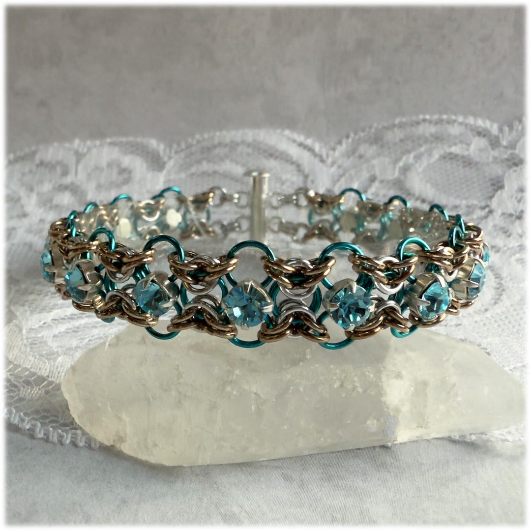 Bydand Rhinestone Bracelet Kit With Video Class - Teal, Champagne ...