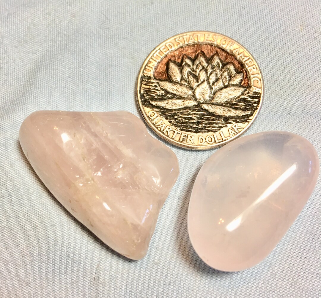 2 Medium, Pale Pink, Rose Quartz Tumbles Set 2 - Etsy España