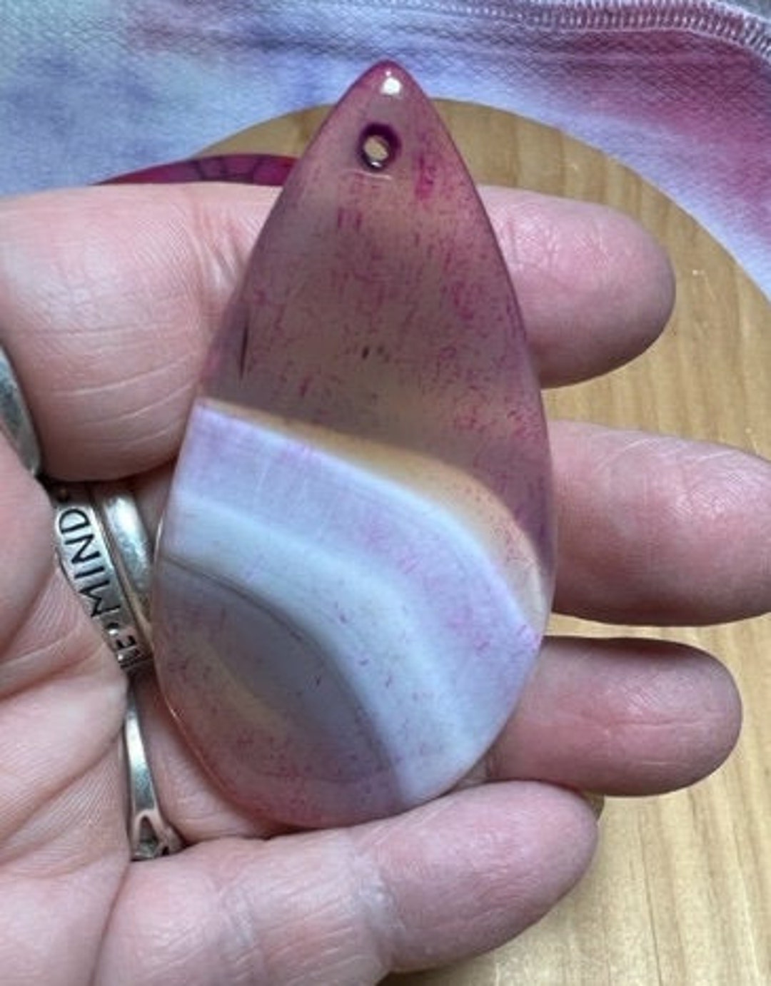 Salmon Color Agate Pendant - Etsy
