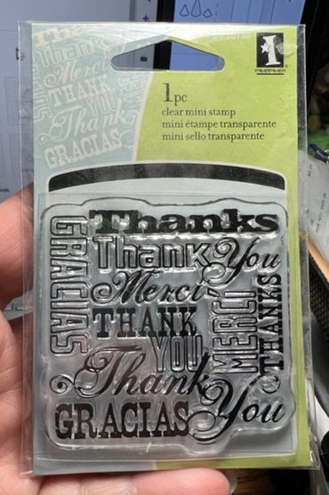 Inkadinkado Clear Mini Thank You Stamp Plus Clear Acrylic Block - Etsy
