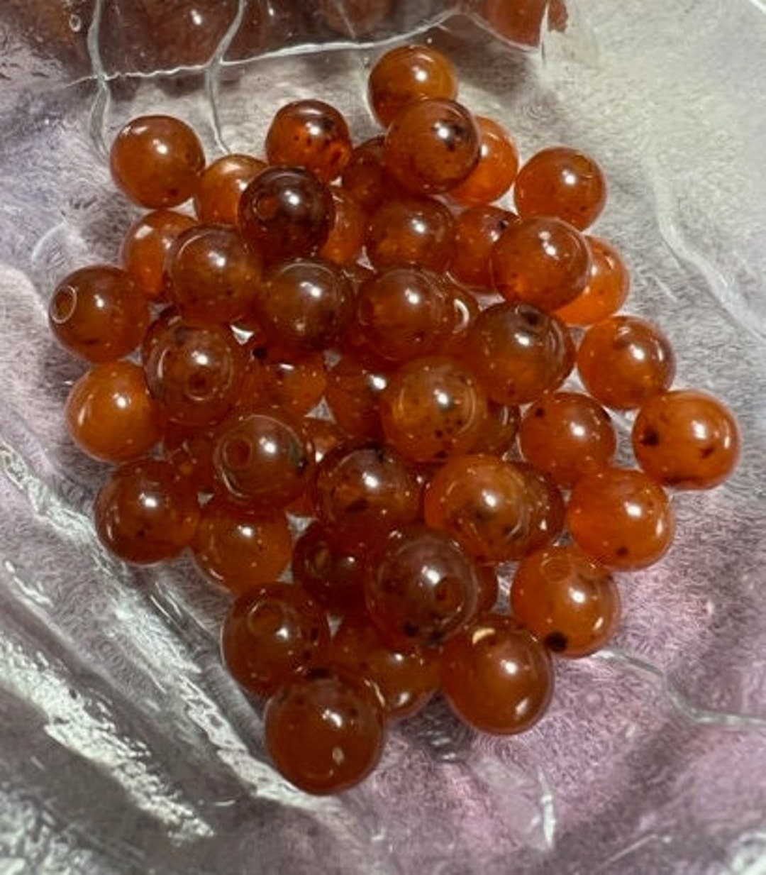147 Amber Colored Acrylic Beads 9.7mm - Etsy