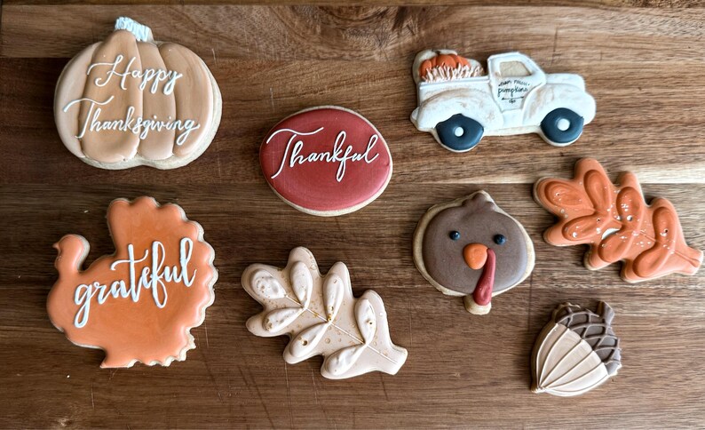 Thanksgiving Cookies thankful&grateful Set - Etsy