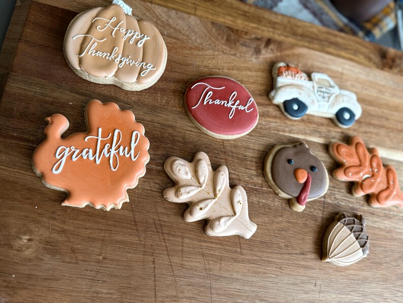Thanksgiving Cookies thankful&grateful Set - Etsy