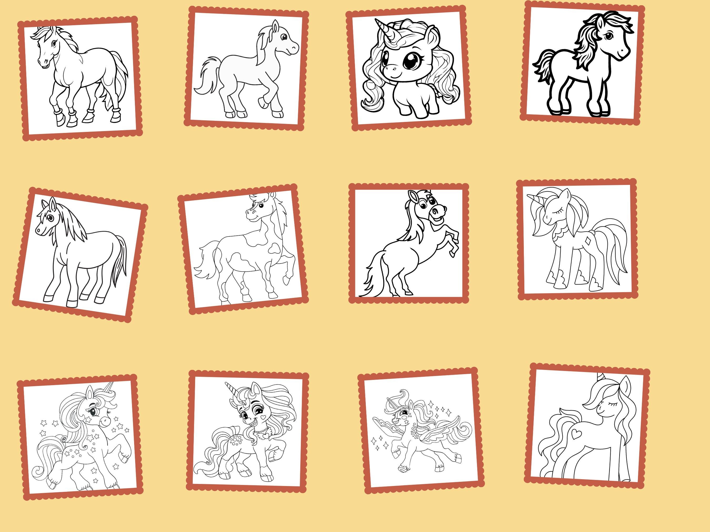 52 Horse Coloring Pages: Special Collection for Kids (printable) - Etsy