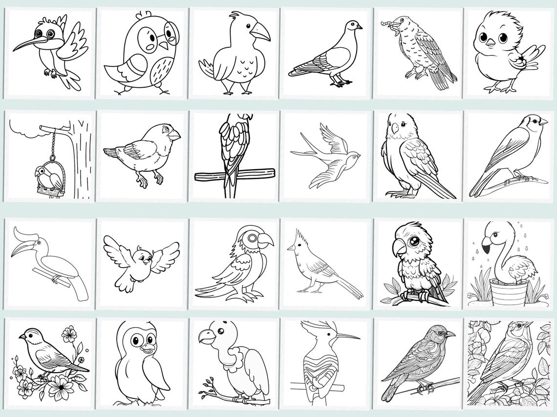 70 Printable Bird Coloring Pages: A Collection of Diverse Birds for All ...