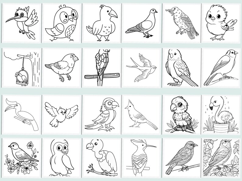 70 Printable Bird Coloring Pages: A Collection of Diverse Birds for All ...