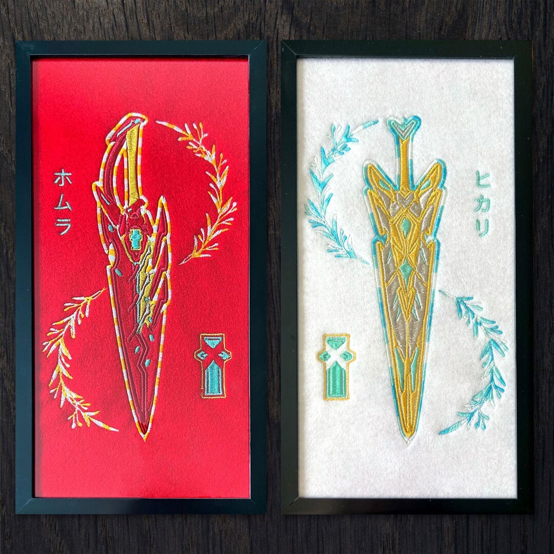 Anime Embroidery Inspired by Pyra and Mythra Legendary Blades | Aegis ...
