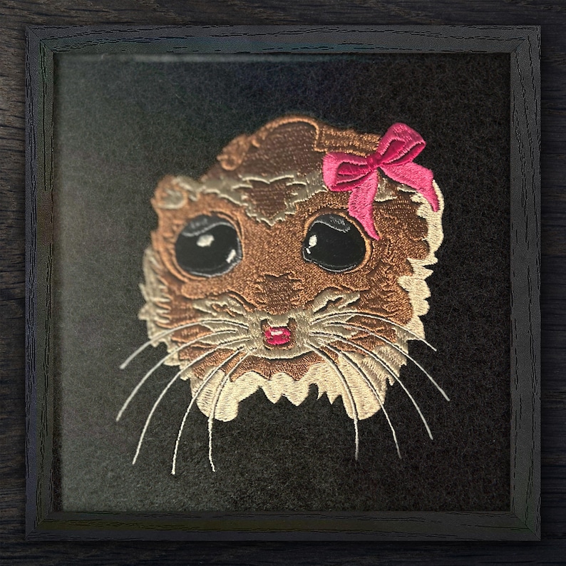 Sad Hamster Meme Embroidery: Framed Gen Z Wall Art - Etsy