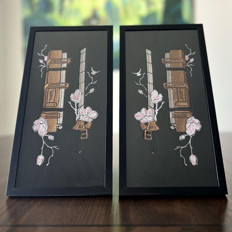 Attack on Titan Anime Embroidery | ODM Gear With Cherry Blossoms ...