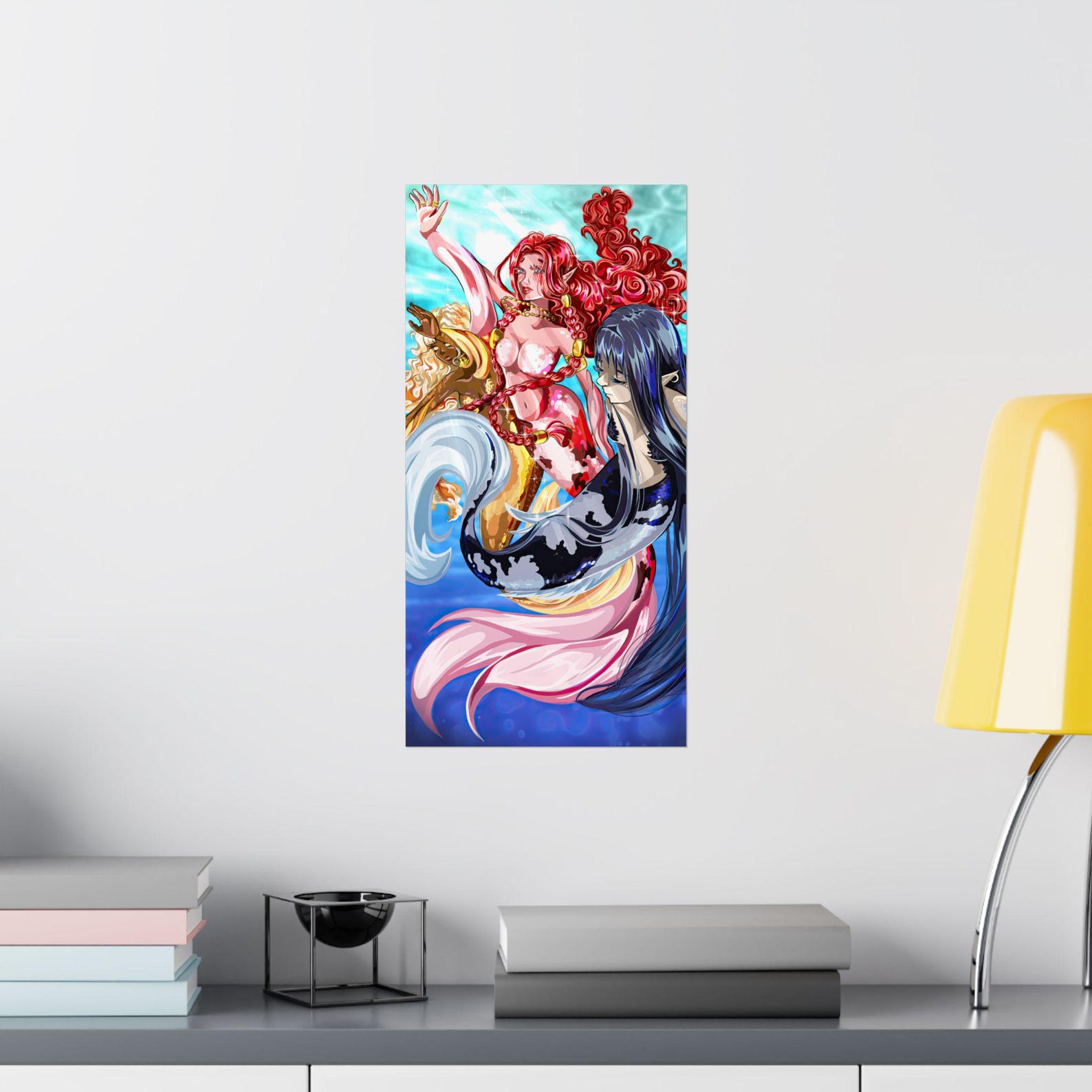Koi Mermaid Fantasy Art Kohaku, Ogons & Bekko Koi Fish Merfolk Sea ...