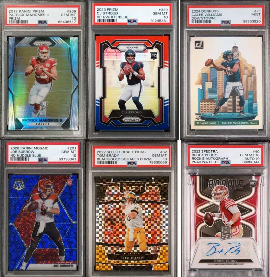 High End Nfl Hot Pack. PSA Graded 9 OR HIGHER Card + 5 Rookies Patrick ...