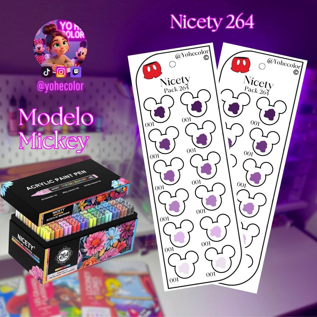 Nicety 264 Template - Color Sampler Template - Swatch - Mickey Mouse ...