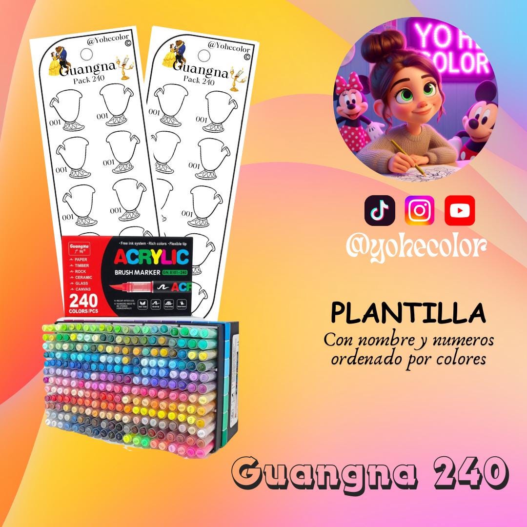 Guangna 240 Template - Color Swatch Template - Swatch - Beauty and the ...