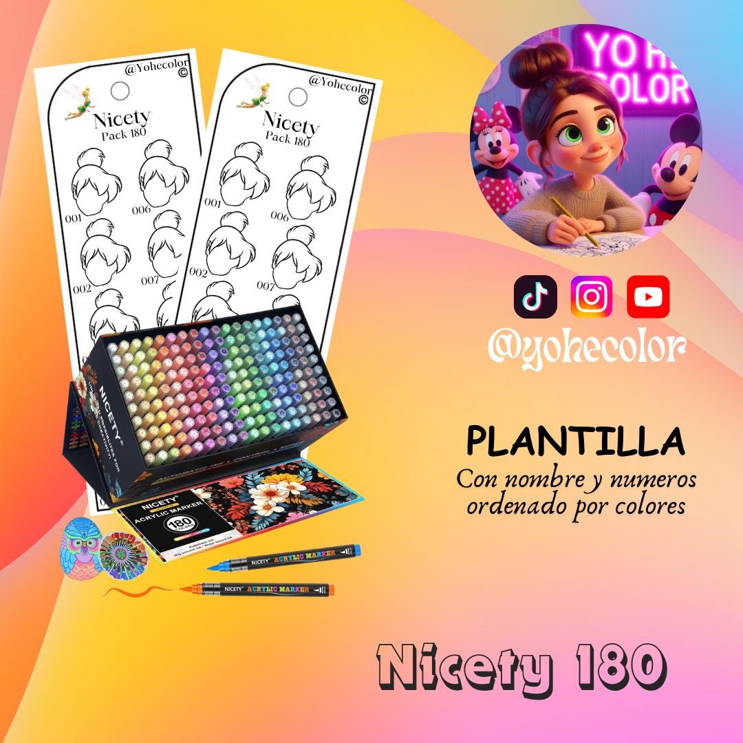 Nicety 180 Template - Color Swatch Template - Swatch - Flower Design - Etsy