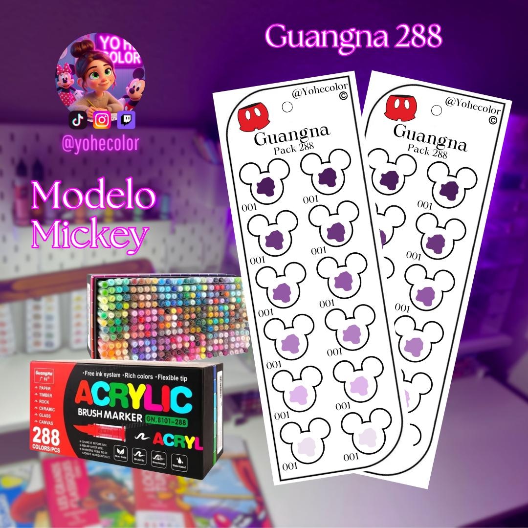 Template for Guangna 288 - Template for Color Samples - Swatch - Mickey ...